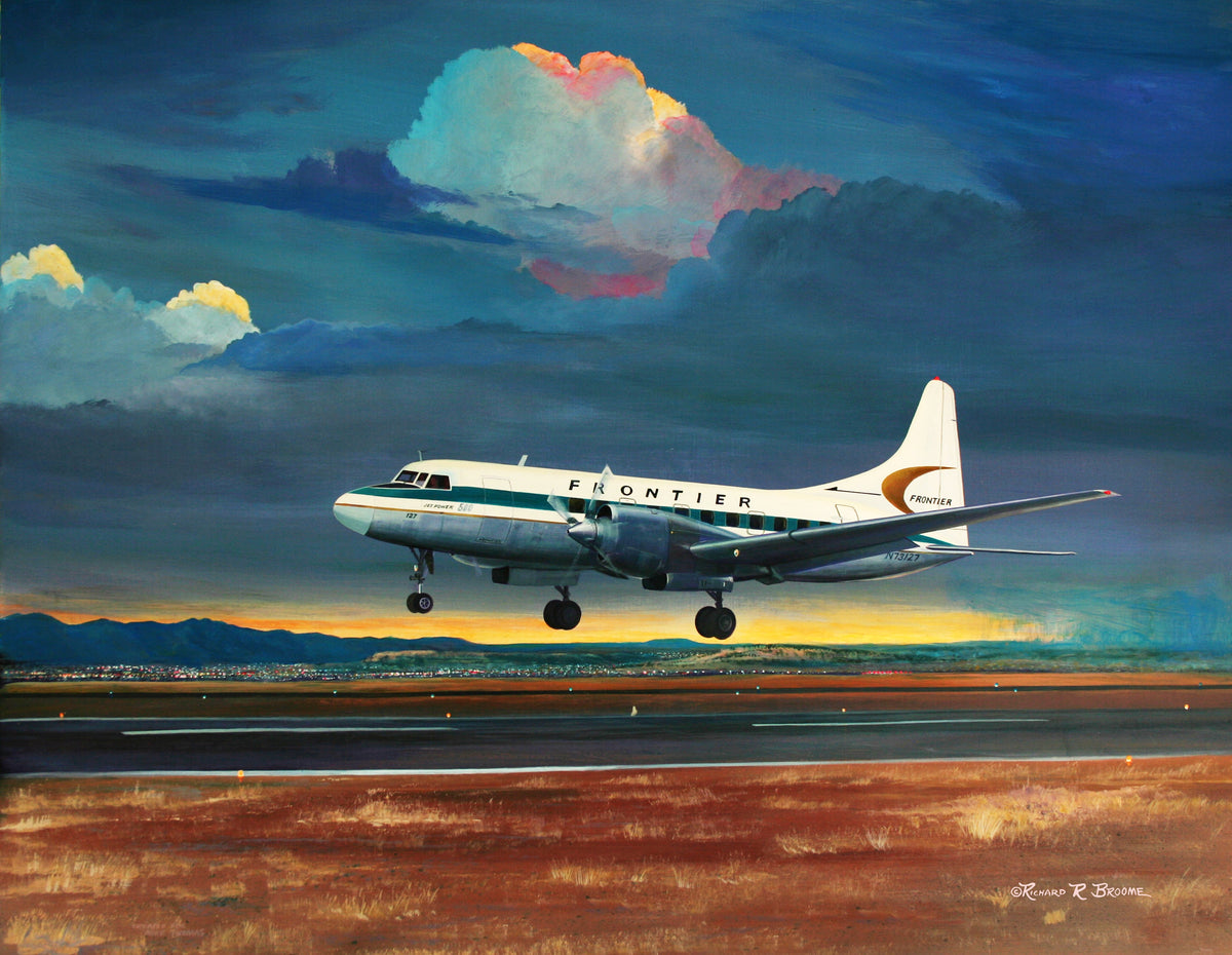 Frontier Airlines 580 Old Livery Note Card by Rick Broome – Airline ...
