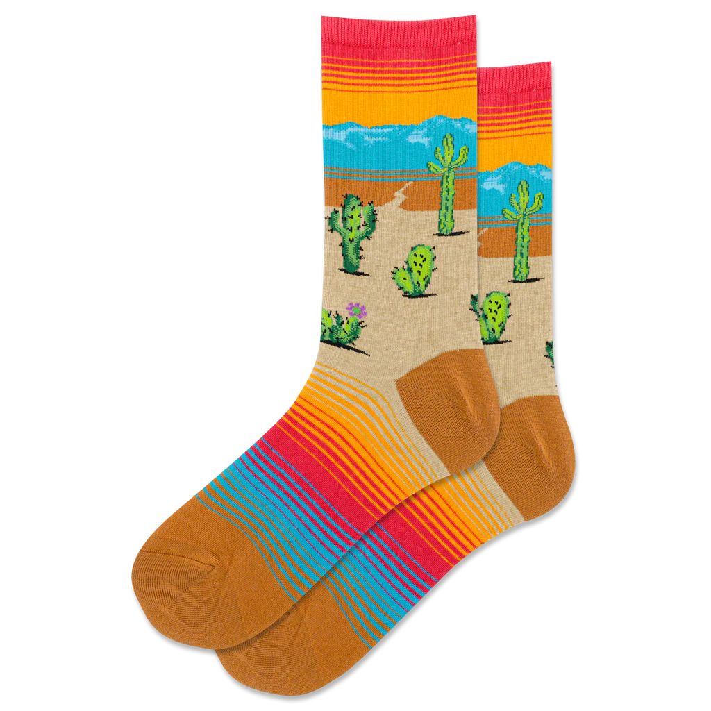Pink Sunset Scenic Desert Women's Crew Socks – Airline Employee Shop