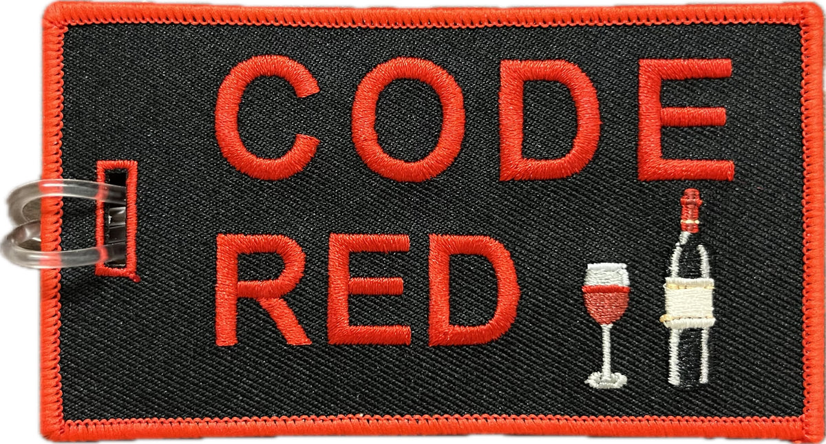 Code Red - Embroidered Bag Tag - (Black/Red) – Airline Employee Shop