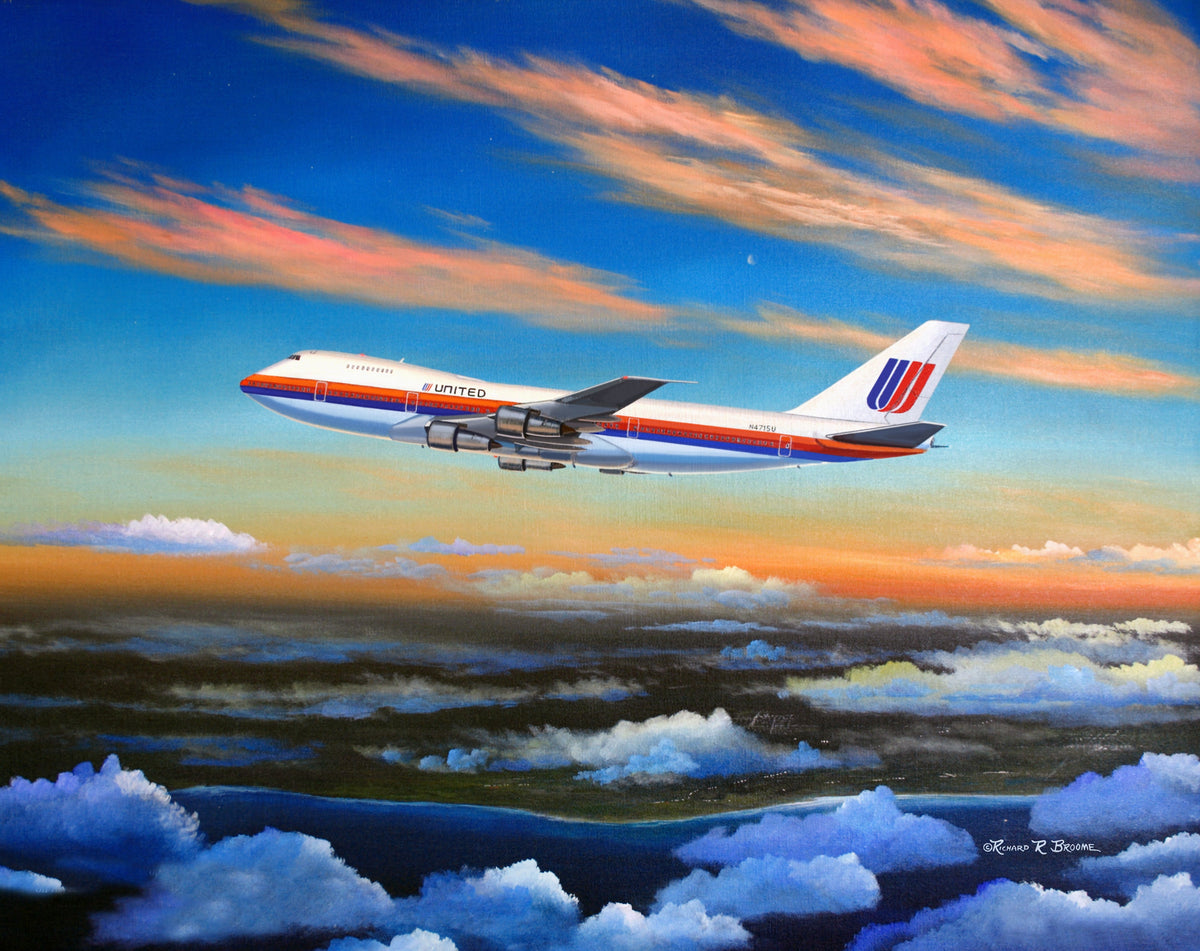 United Airlines 747 Note Card by Rick Broome – Airline Employee Shop