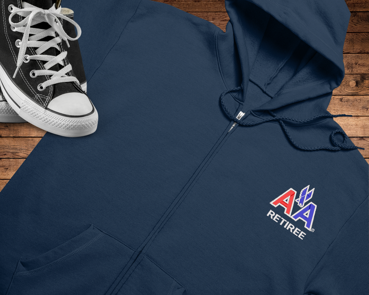 Old AA Logo Retiree Zipped Hooded Sweatshirt – Airline Employee Shop