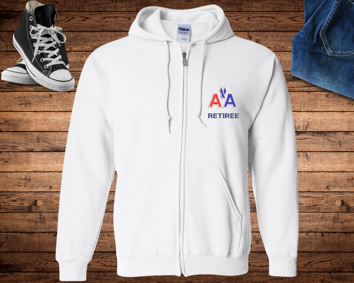 Old AA Logo Retiree Zipped Hooded Sweatshirt – Airline Employee Shop