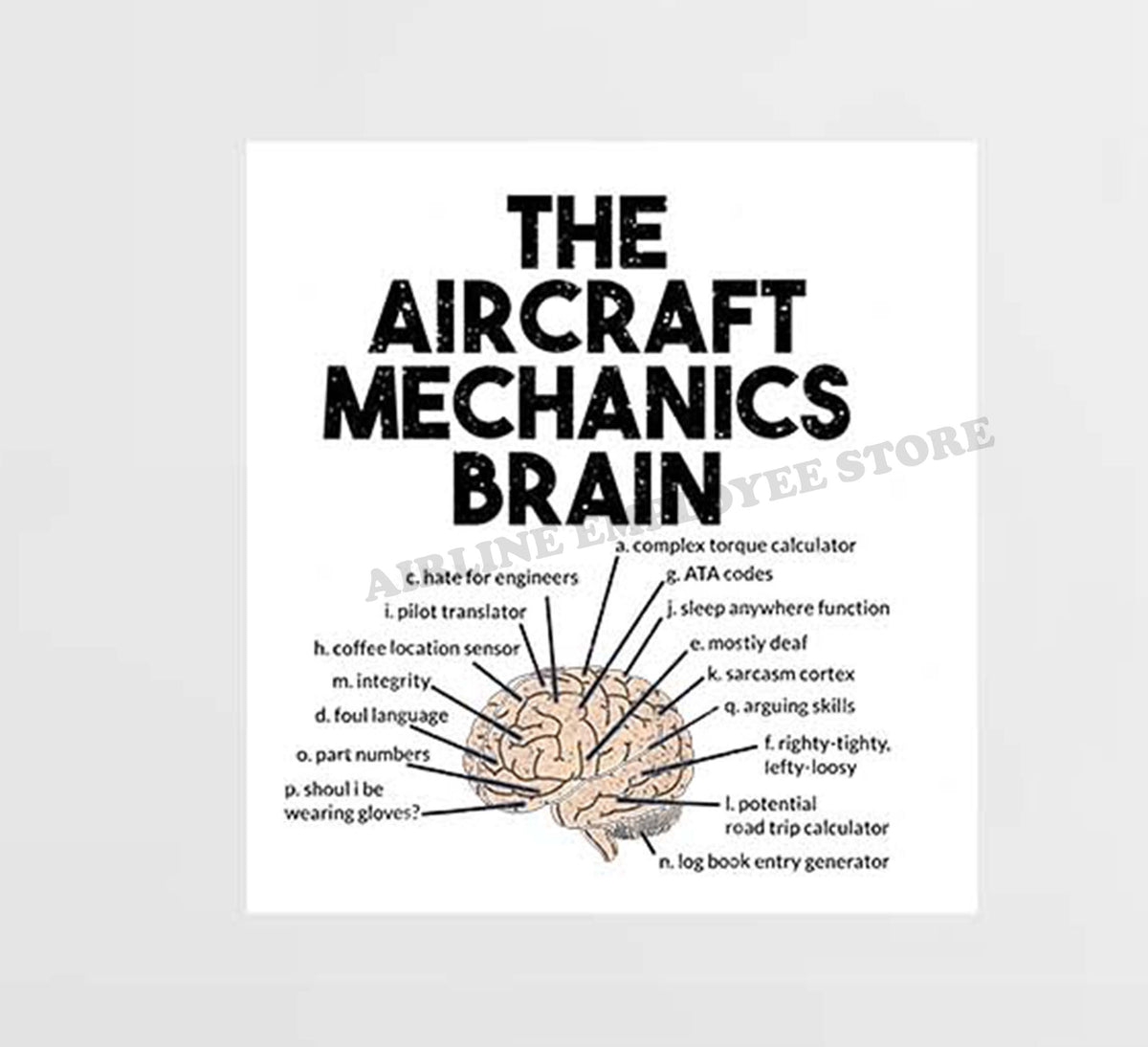 The Aircraft Mechanics Brain Decal Stickers – Airline Employee Shop