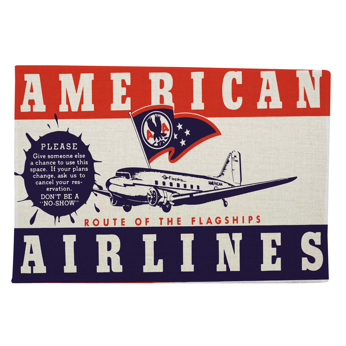 American Airlines - Route Of The Flagship - Linen Placemats (A SET OF ...