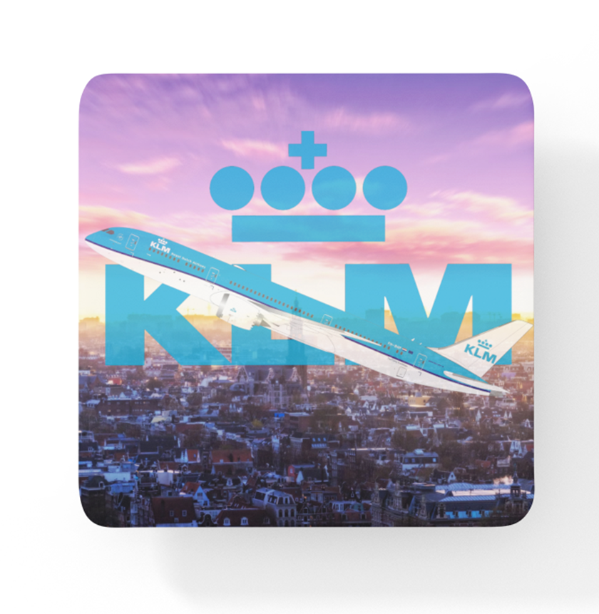 KLM - Origin View Of Amsterdam - Square Coaster – Airline Employee Shop