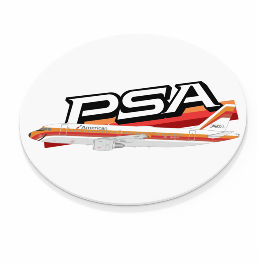 PSA Logo w/ Livery - Round Coaster – Airline Employee Shop
