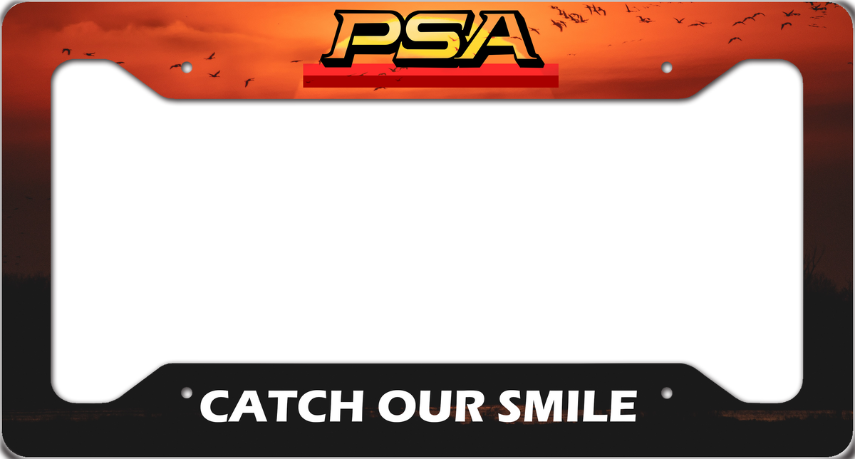 PSA Sunset "Catch Our Smile" - License Plate Frame – Airline Employee Shop