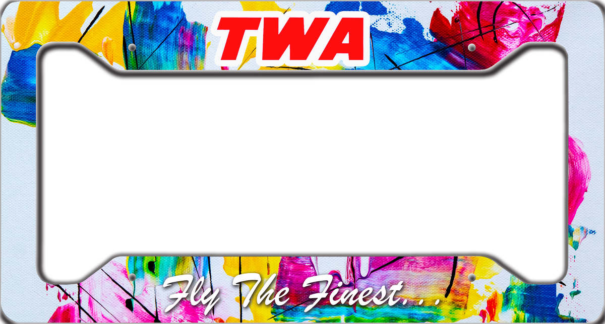 TWA Watercolor "Fly The Finest..." - License Plate Frame – Airline ...