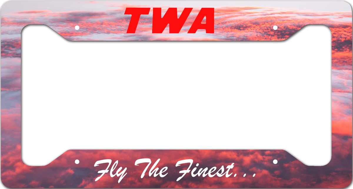 TWA In The Clouds "Fly The Finest..." - License Plate Frame – Airline ...