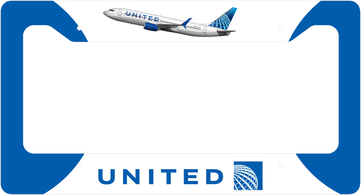United Airlines Livery - License Plate Thick Frame – Airline Employee Shop