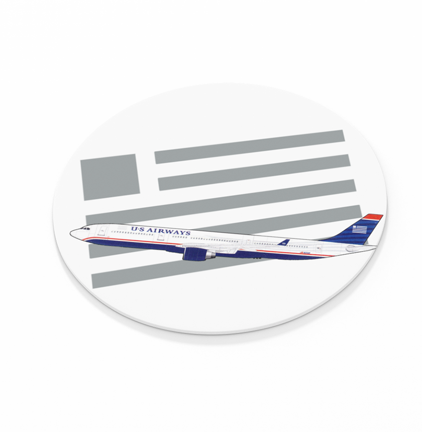 Us Airways Logo w/ Livery - Round Coaster – Airline Employee Shop