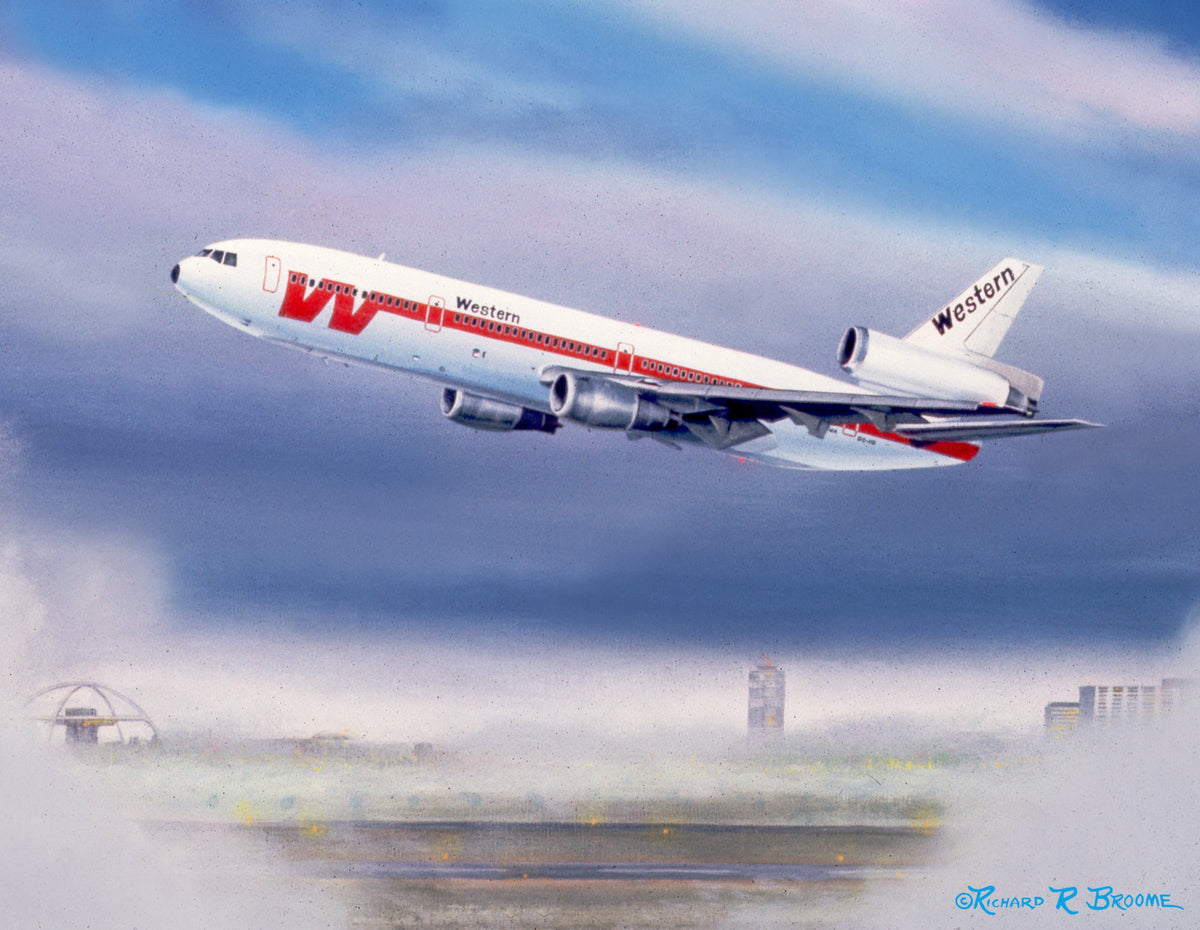 Western Airlines DC10 Note Card by Rick Broome – Airline Employee Shop