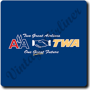 American Airlines/TWA Merger Square Coaster – Airline Employee Shop
