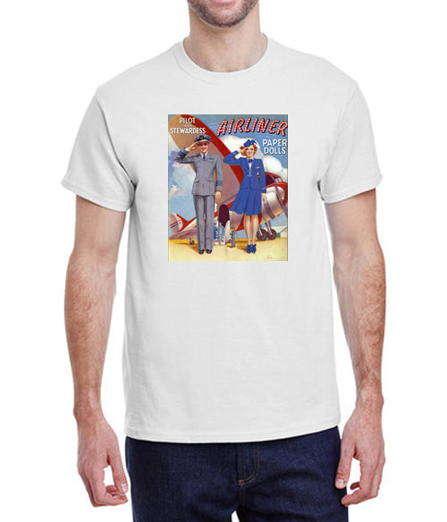 Paper Doll Pilot & Stewardess T-Shirt – Airline Employee Shop