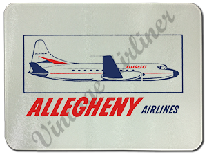 Allegheny Airlines 1960's Vintage Bag Sticker Glass Cutting Board ...