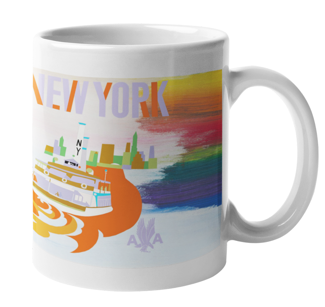 American Airlines New York Art Coffee Mug – Airline Employee Shop