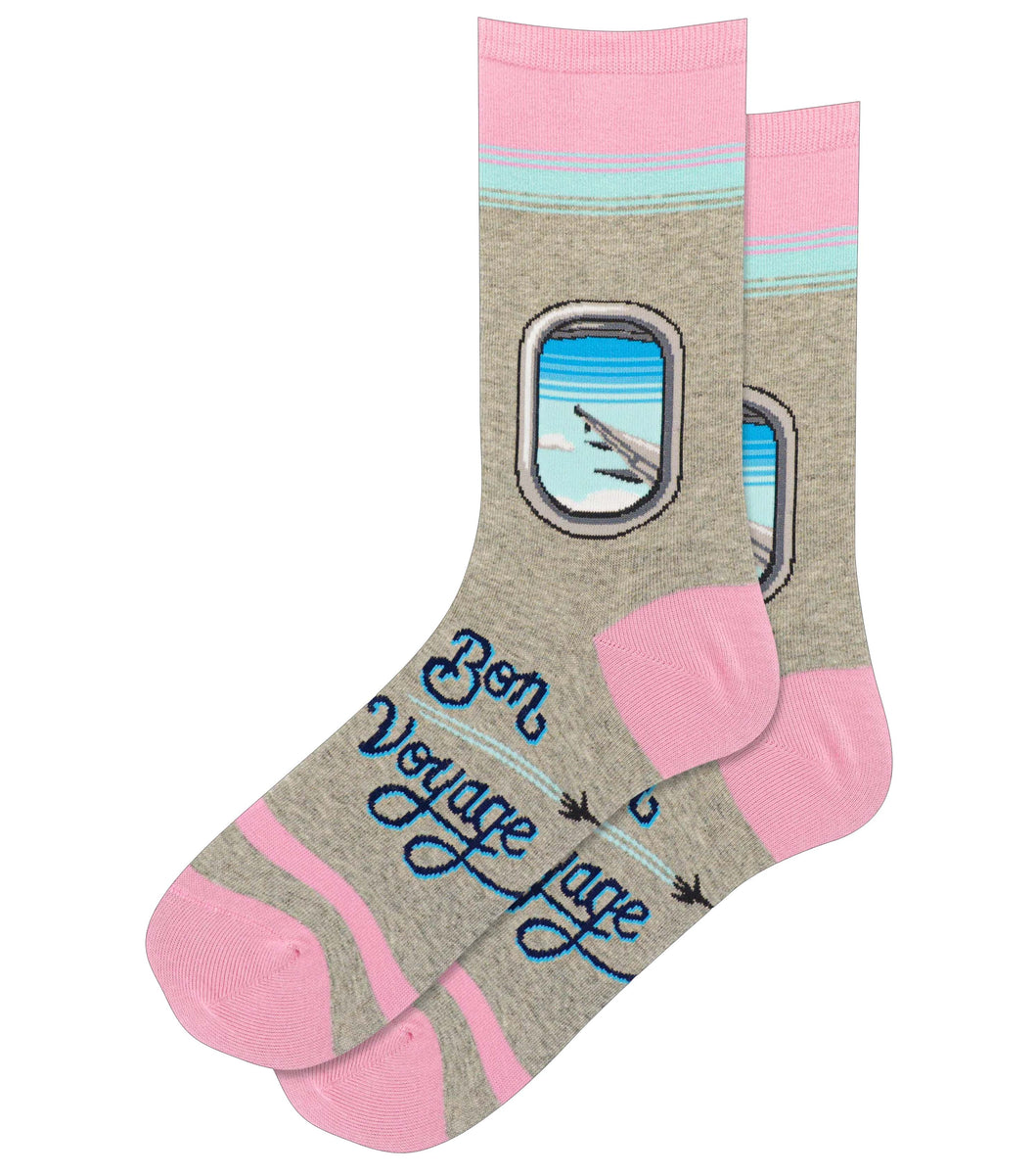 Bon Voyage Women's Travel Themed Crew Socks – Airline Employee Shop