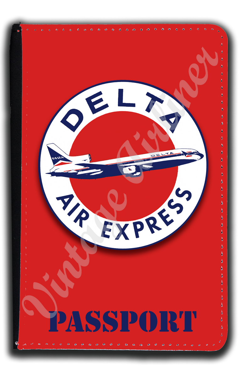 Delta Air Lines Delta Air Express Bag Sticker Passport Case – Airline ...