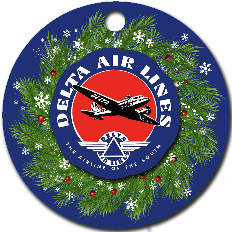 Delta Air Lines Vintage 1940's Airline of the South Logo Ornaments ...