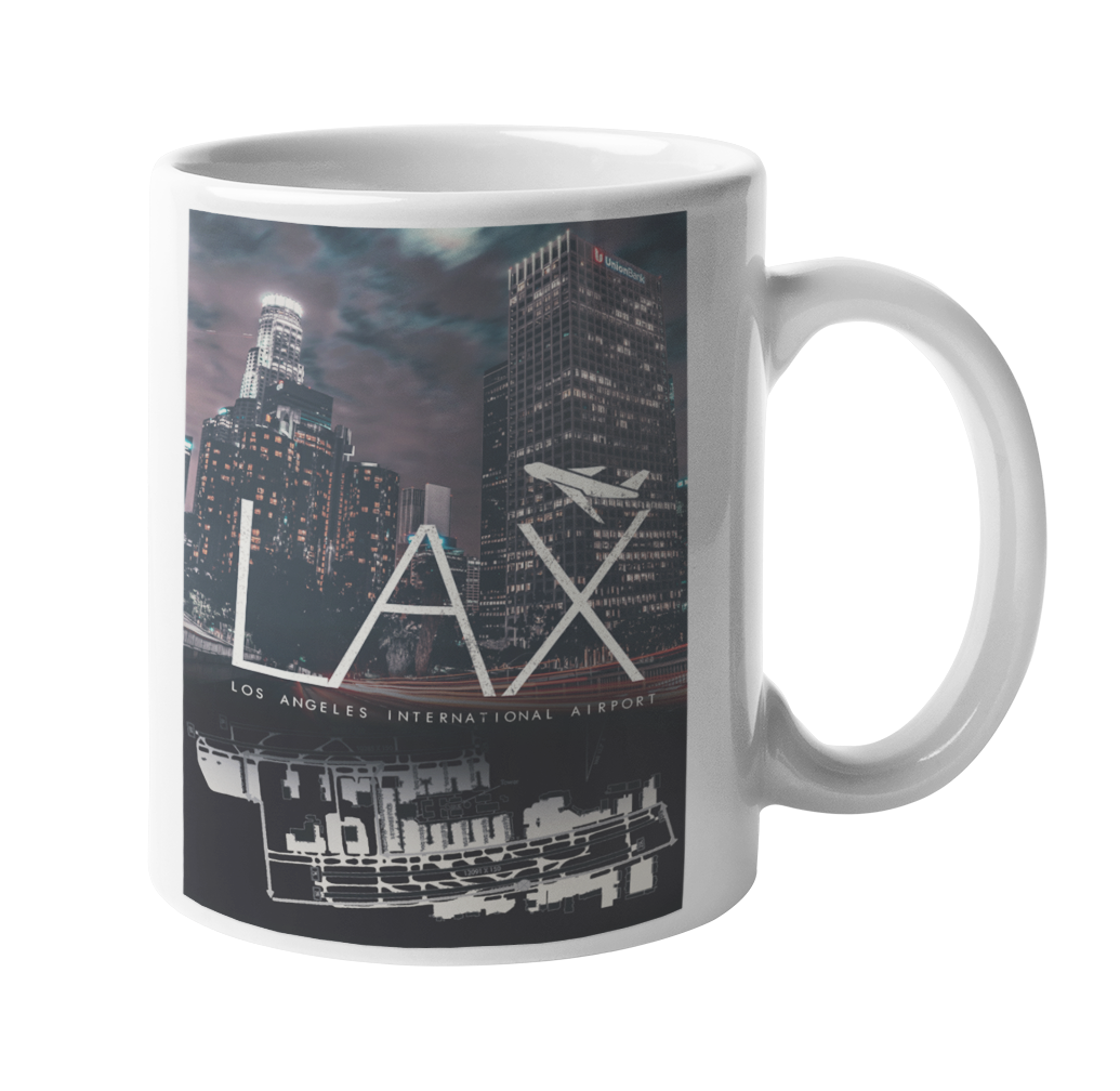 LAX International Airport Map Art Coffee Mug – Airline Employee Shop