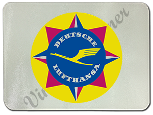 Lufthansa Vintage Bag Sticker Glass Cutting Board – Airline Employee Shop
