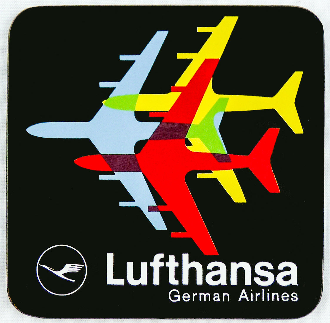 Lufthansa 1970's Bag Sticker Square Coaster – Airline Employee Shop