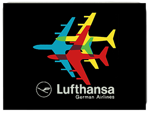 Lufthansa Vintage 1970's Bag Sticker Glass Cutting Board – Airline ...