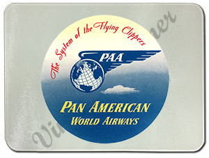 Pan Am 1930's Vintage Bag Sticker Glass Cutting Board – Airline ...