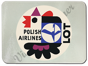 Polish Airlines 1960's Bag Sticker Glass Cutting Board – Airline ...