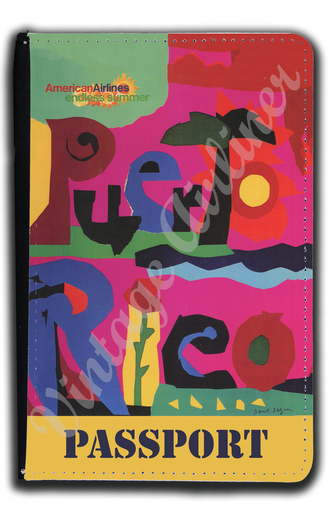 AA Puerto Rico Travel Poster Passport Case – Airline Employee Shop