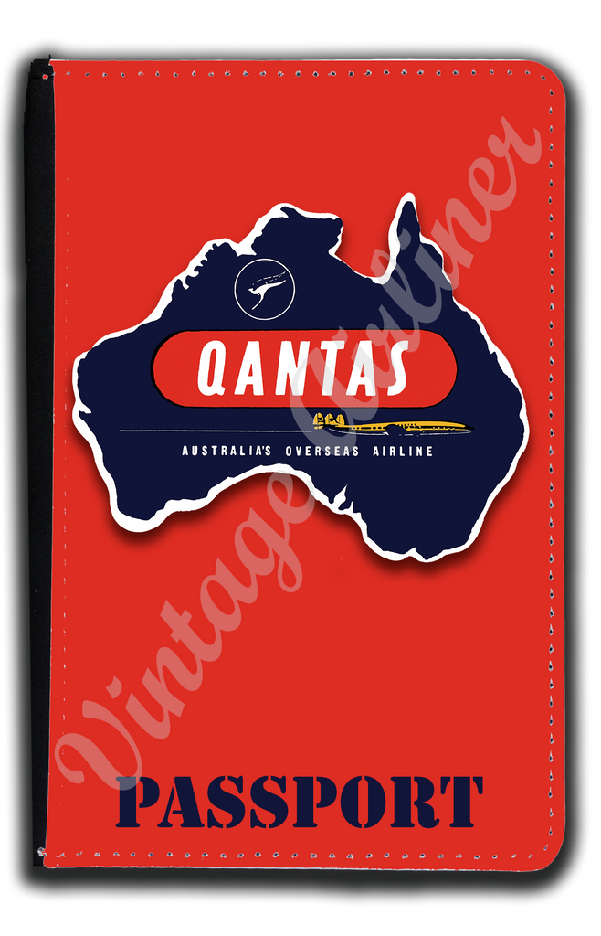 QANTAS Vintage Bag Sticker Passport Case – Airline Employee Shop