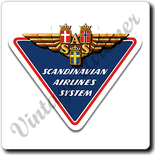 Scandinavian Airlines (SAS) 1960's Triangle Square Coaster – Airline ...