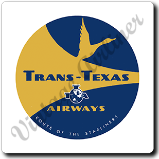 Trans Texas Airways Yellow Square Coaster – Airline Employee Shop