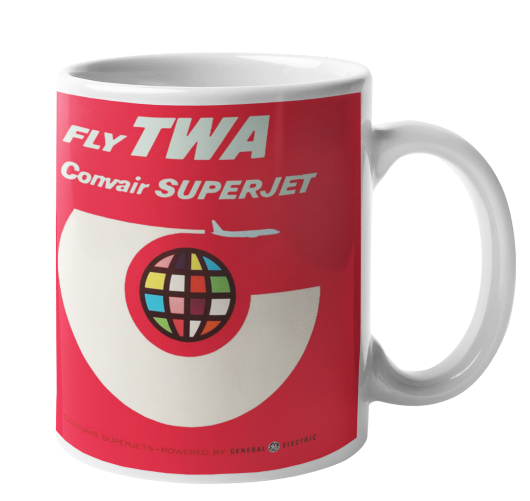 TWA Vintage Convair Coffee Mug – Airline Employee Shop