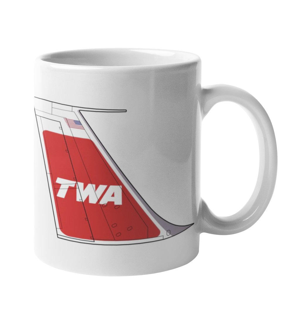 TWA Livery Airplane Tail Art Coffee Mug – Airline Employee Shop