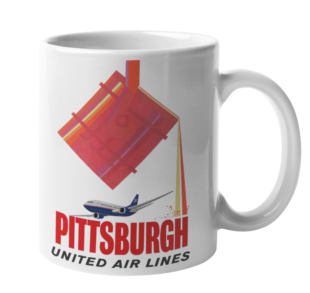 United Airlines Pittsburgh Coffee Mug – Airline Employee Shop